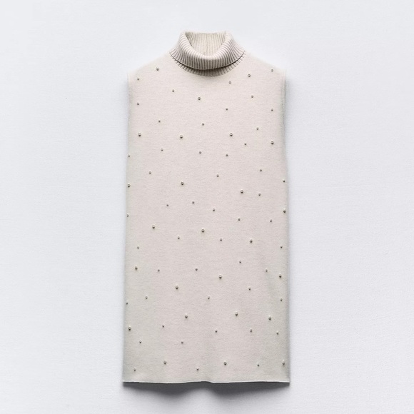 Zara | Sweaters | Zara Soft Dress With Pearls | Poshmark